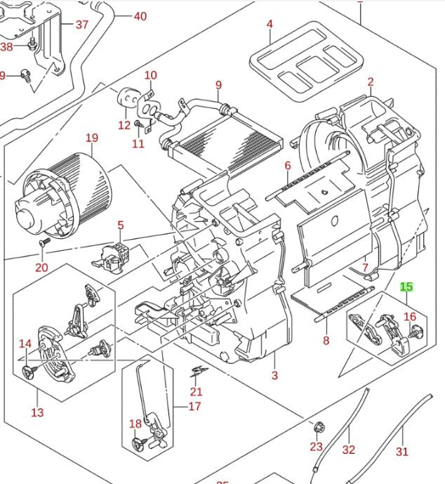 NEW Genuine Suzuki Jimny Heater Control Link Lever Set 74180-81A01 ...